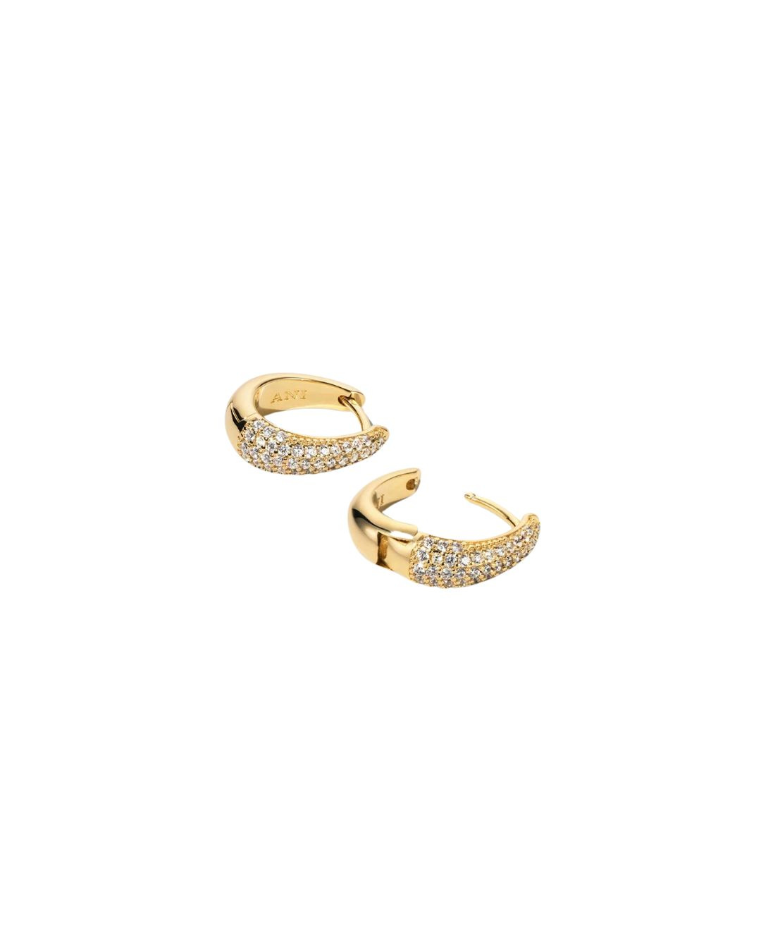 Pave Ellipse Earrings Gold Ohrringe Shop