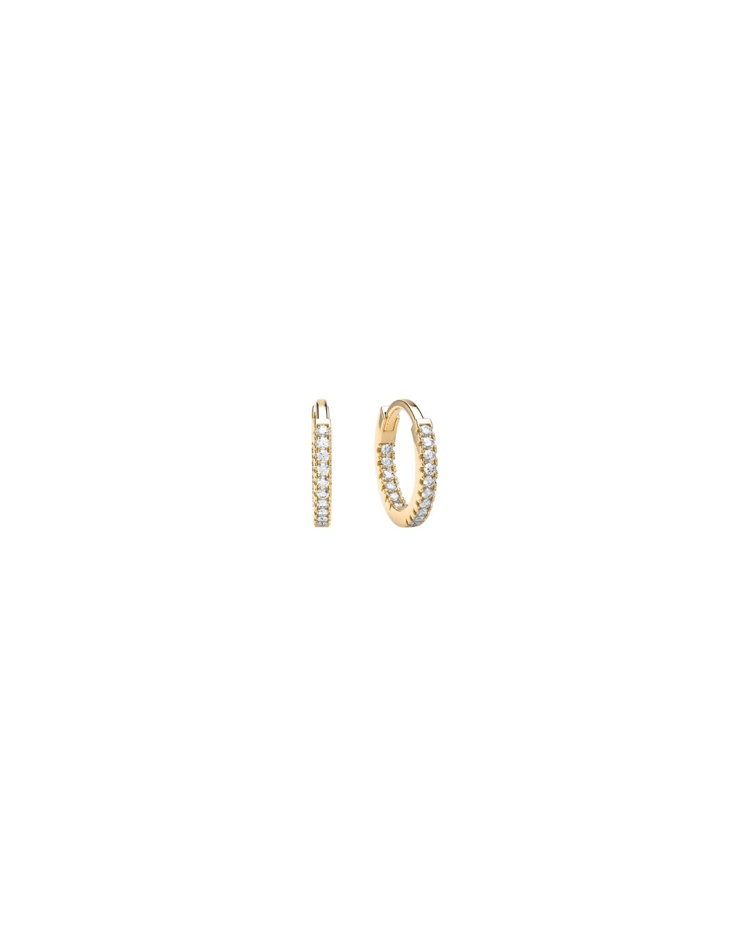 Stone Huggie Hoops Gold Ohrringe Shop